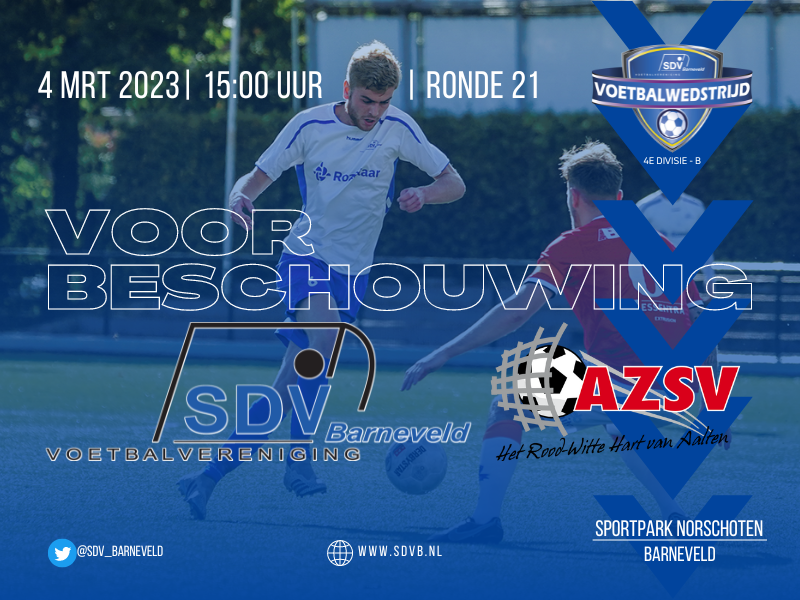 Voorbeschouwing: SDV Barneveld - AZSV. | SDV Barneveld