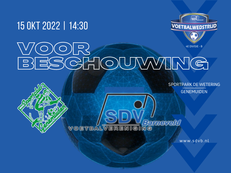 Voorbeschouwing: SDVB gaat naar een stug Genemuiden. | SDV Barneveld