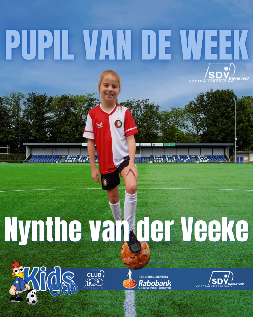 Nynthe van der Veeke Kidsclub pupil van de week | SDV Barneveld