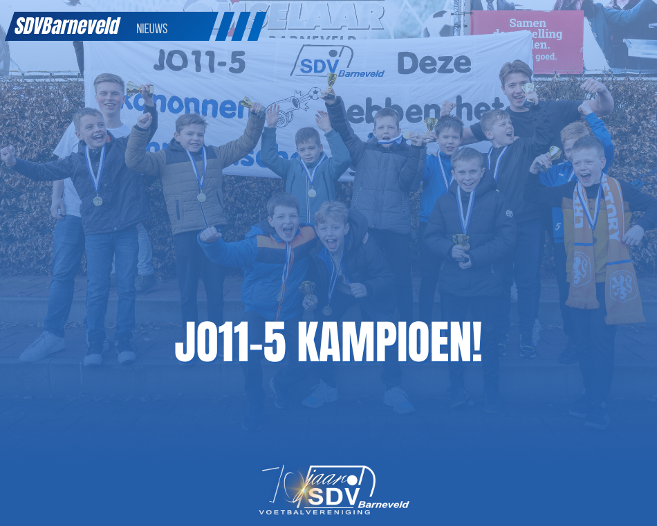 SDVB JO11-5 met dubbele cijfers kampioen! | SDV Barneveld