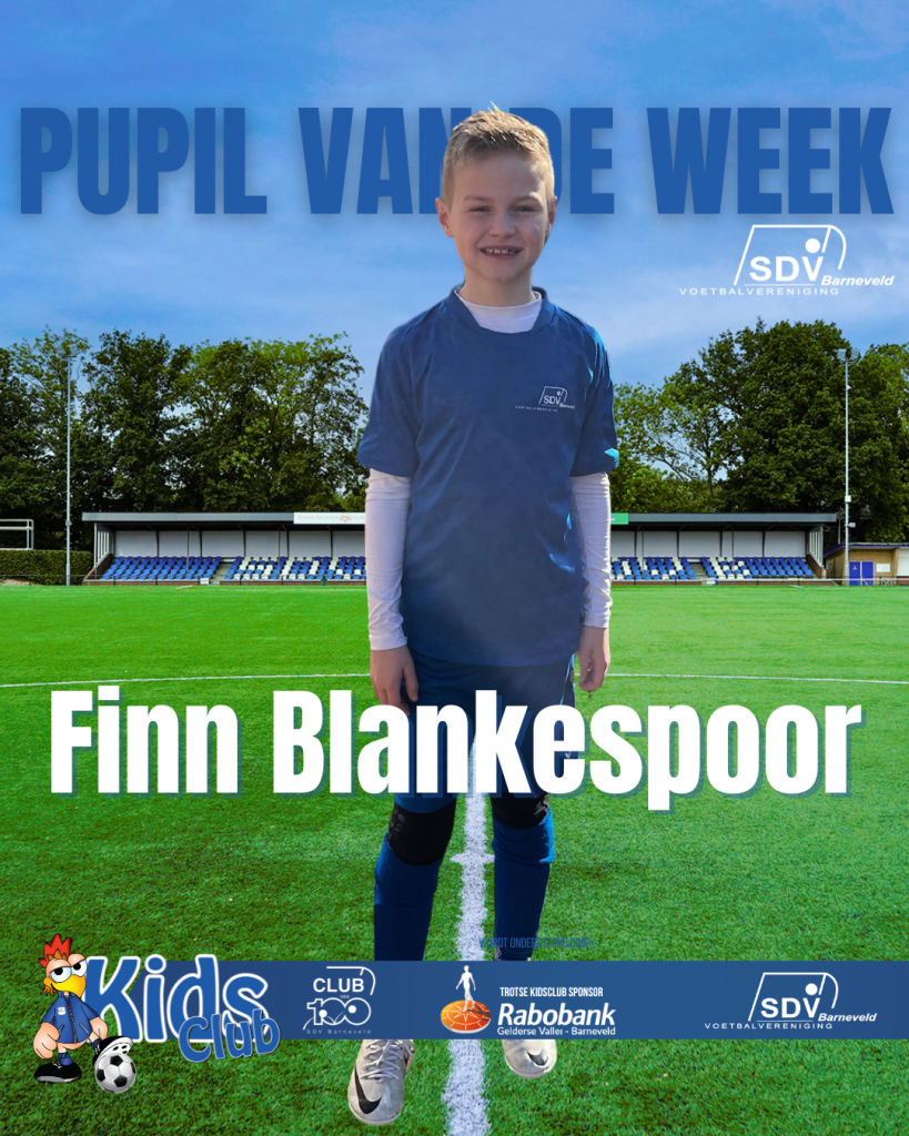 Finn is de nieuwe Kidsclub pupil van de week. | SDV Barneveld