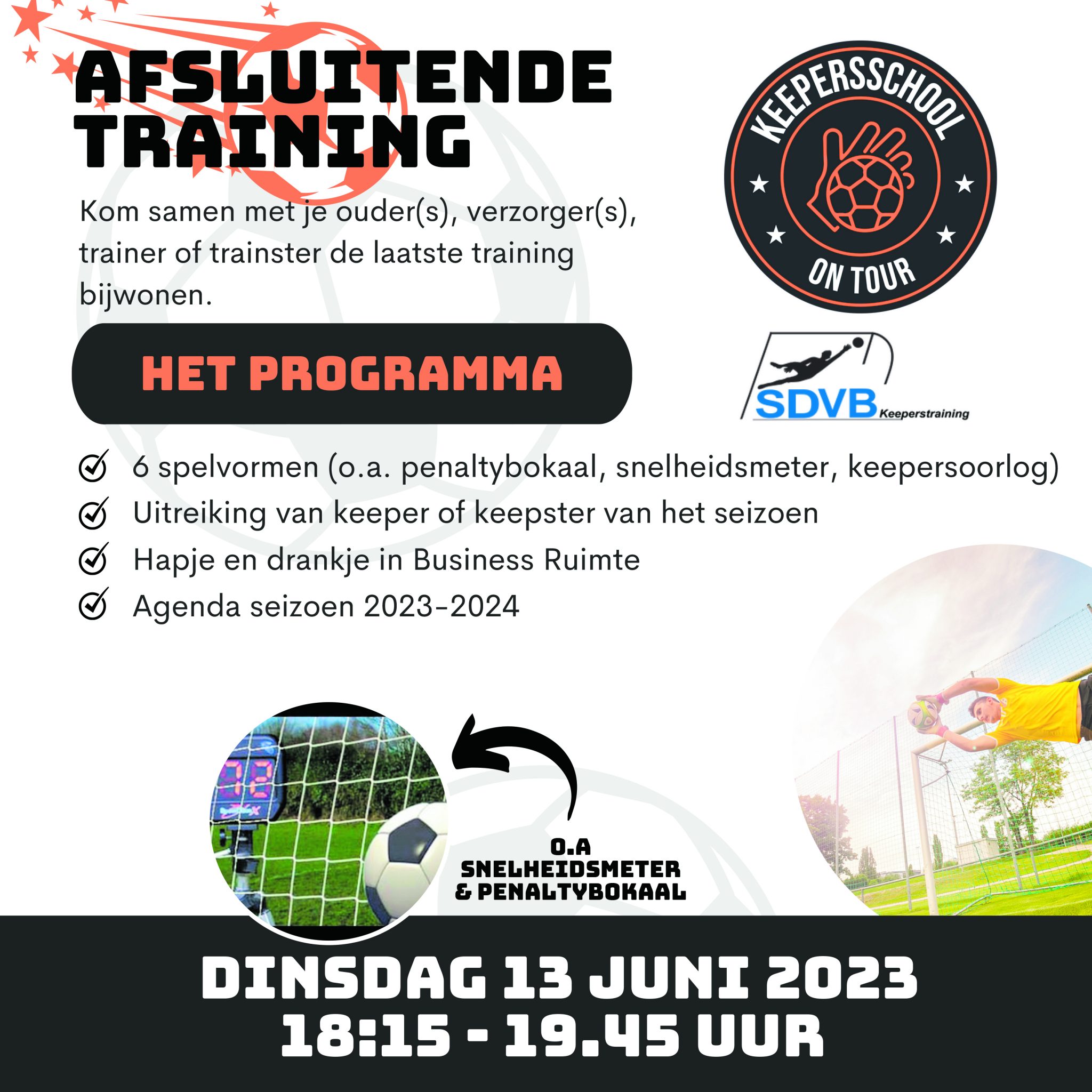 Keeperschool on tour: Afsluitende training 2023. | SDV Barneveld