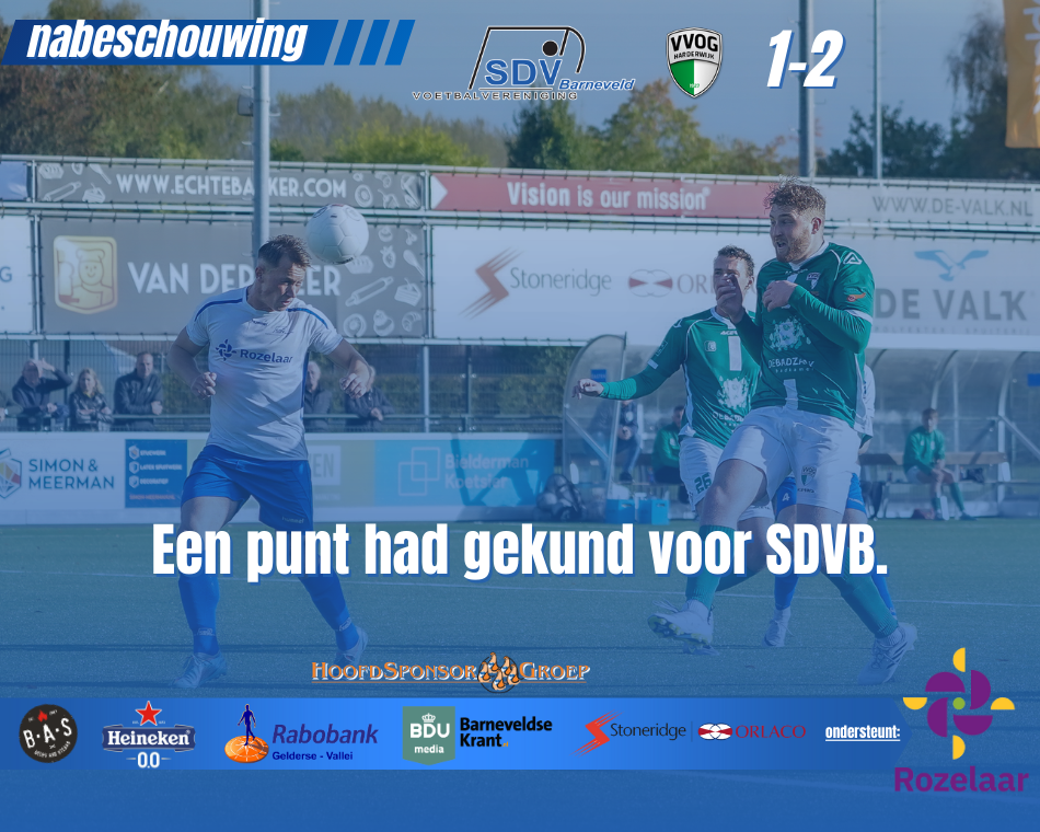 Nabeschouwing 14 oktober: SDVBarneveld - VVOG | SDV Barneveld