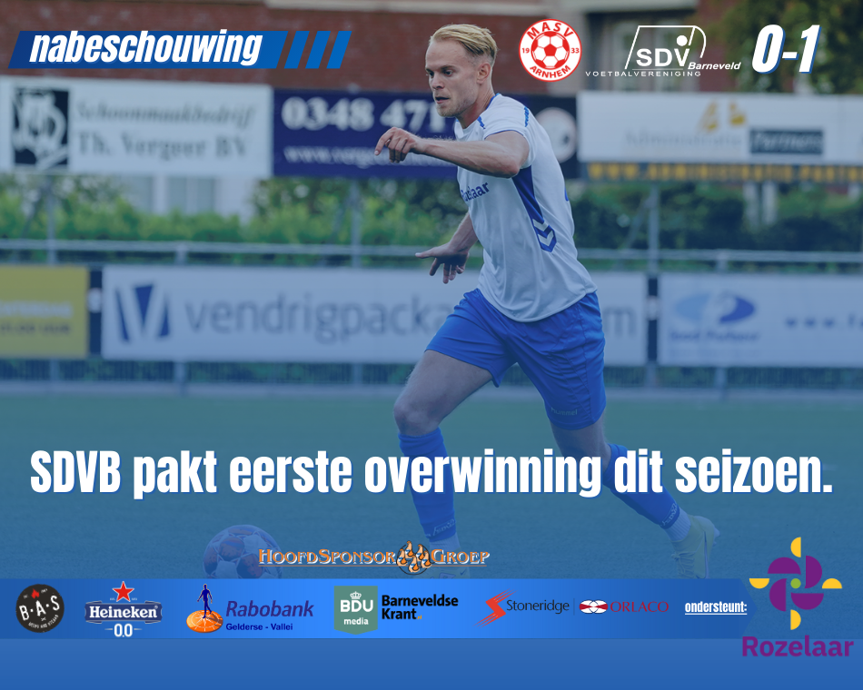 Nabeschouwing: zaterdag 9 september MASV - SDVBarneveld | SDV Barneveld